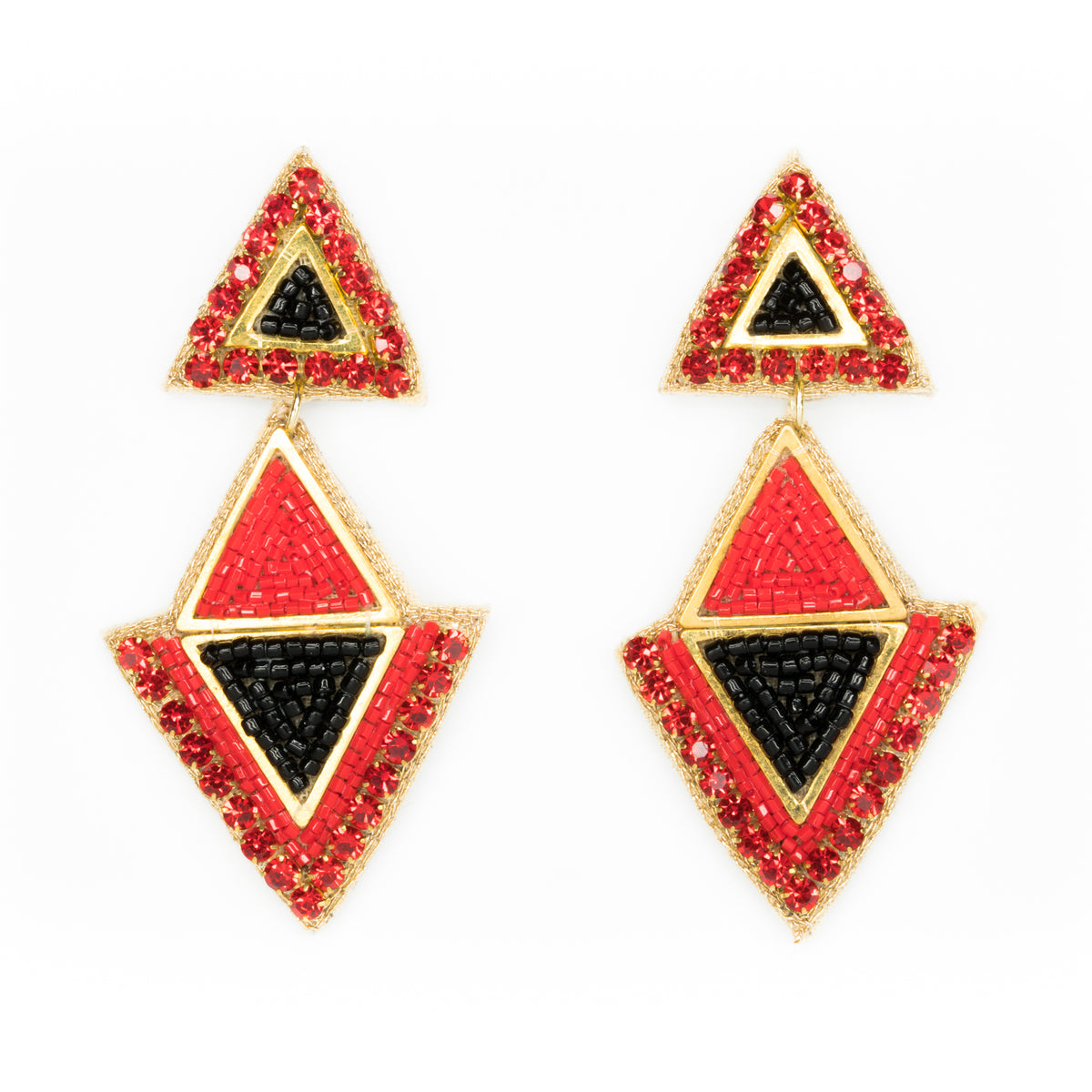 Bay Street Earrings in Red/Black | Beth Ladd Collections