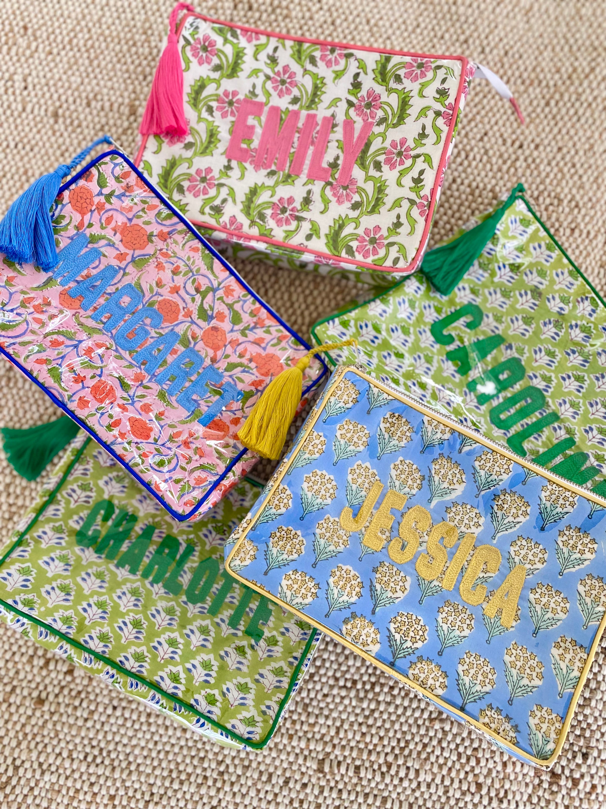 The OG India Bag - Green Floral - Monogrammed | Beth Ladd Collections