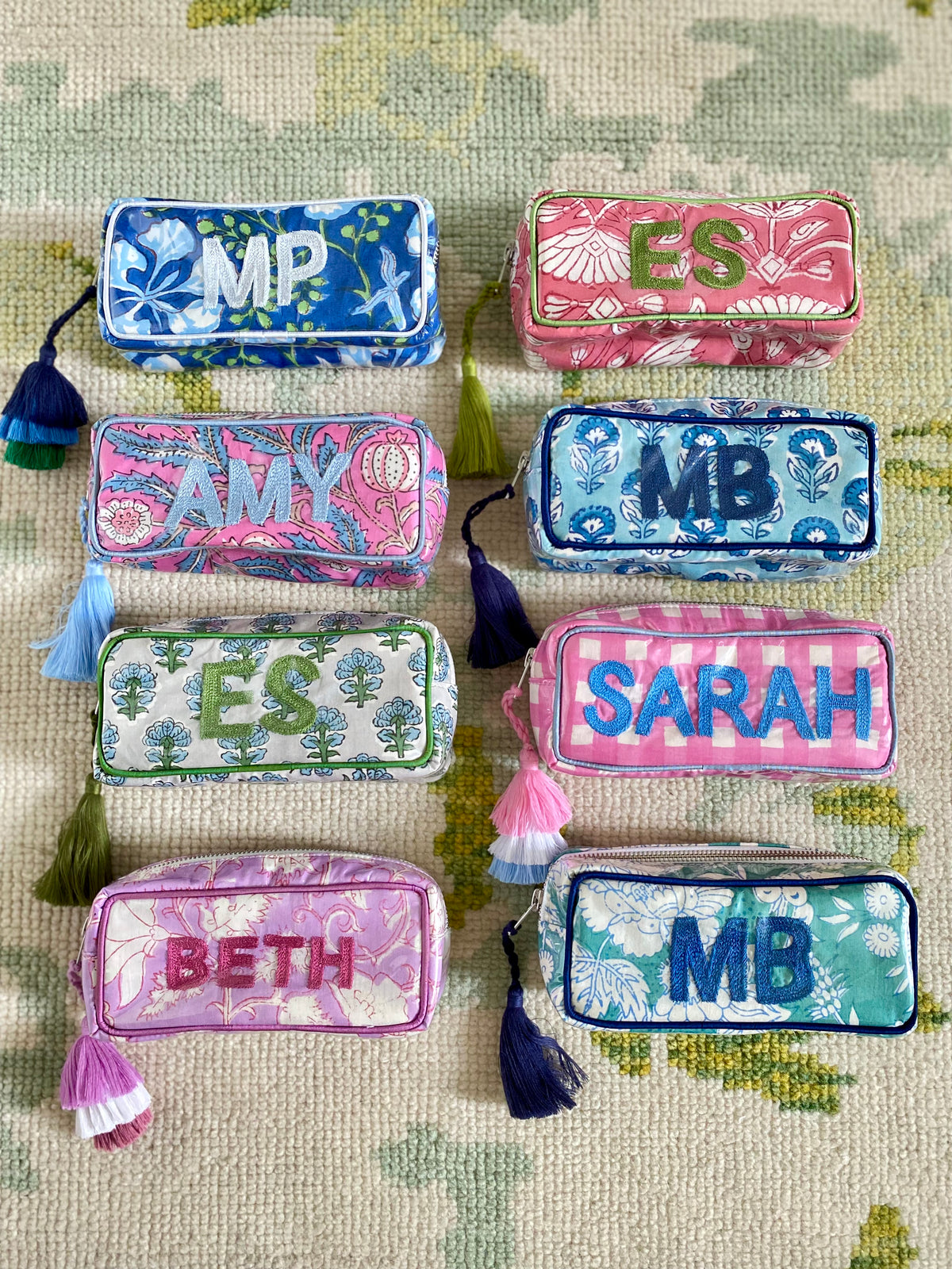 The Mini - Custom Block Print Bag - Turquoise/Blue | Beth Ladd Collections