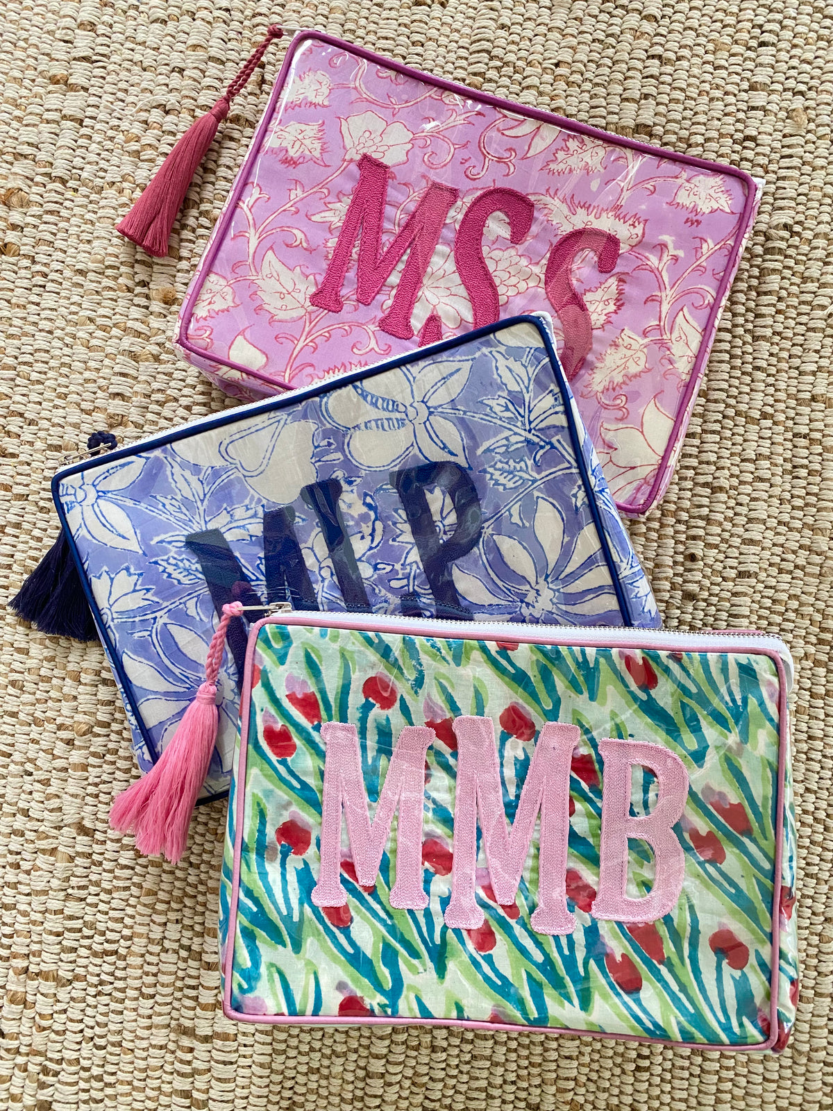 The OG India Bag - Periwinkle and Navy - Monogrammed | Beth Ladd ...